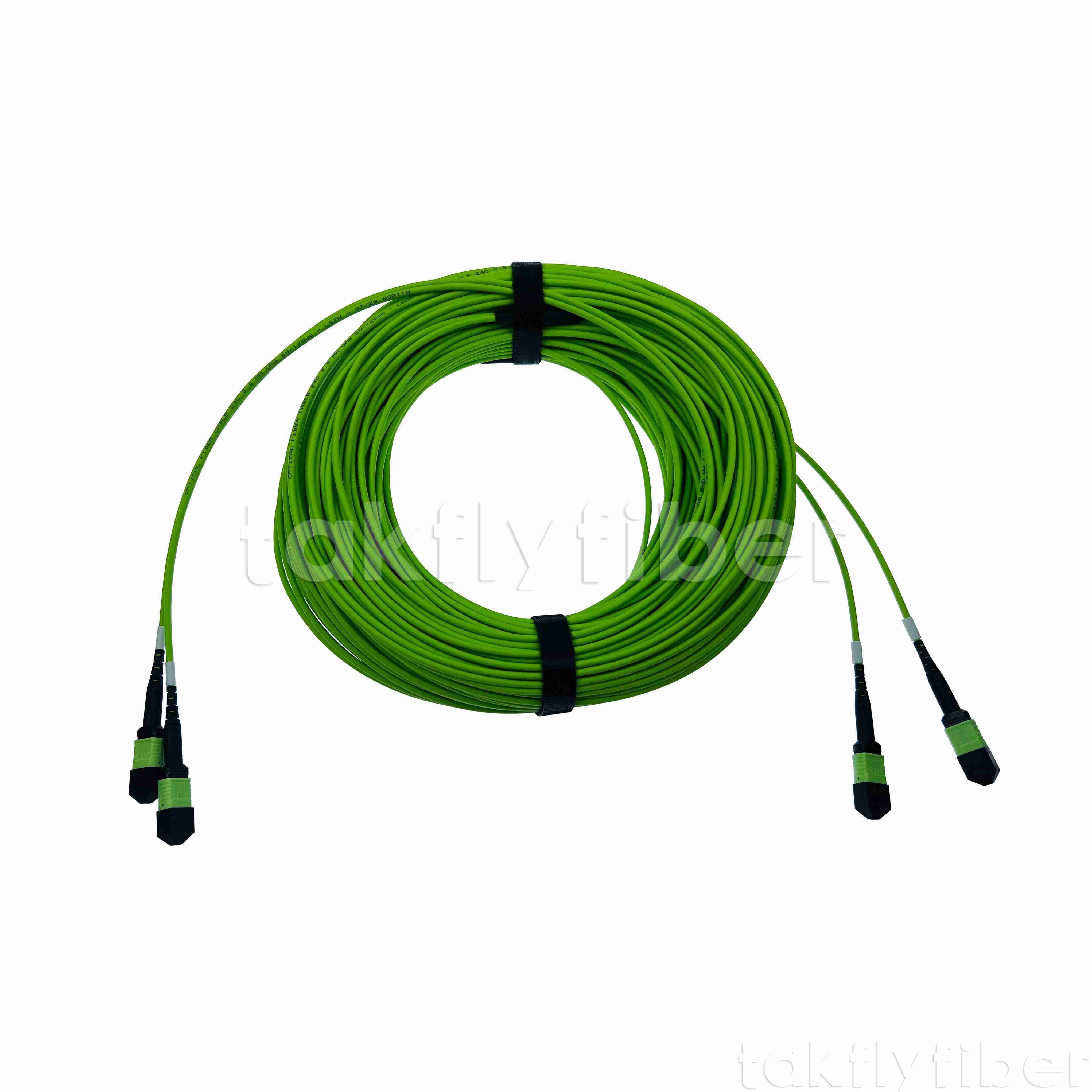 24 Cores Om5 Mpo Mtp Fiber Optic Cable 0.35db Low Loss For High Speed ...