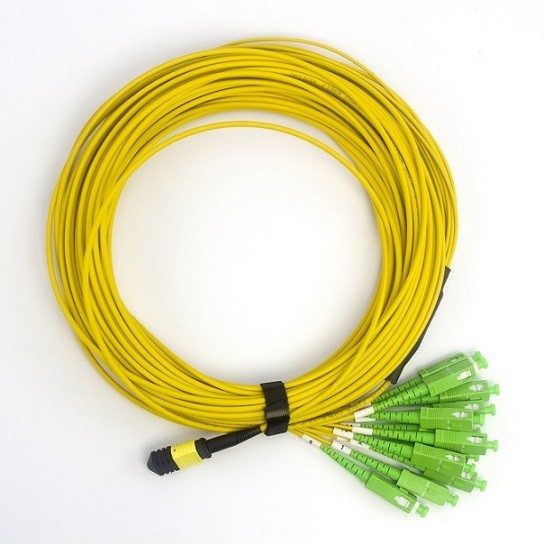 3.0mm SM 9/125 G657A 12/24 Cores MPO MTP Female To SC Fiber Optic ...