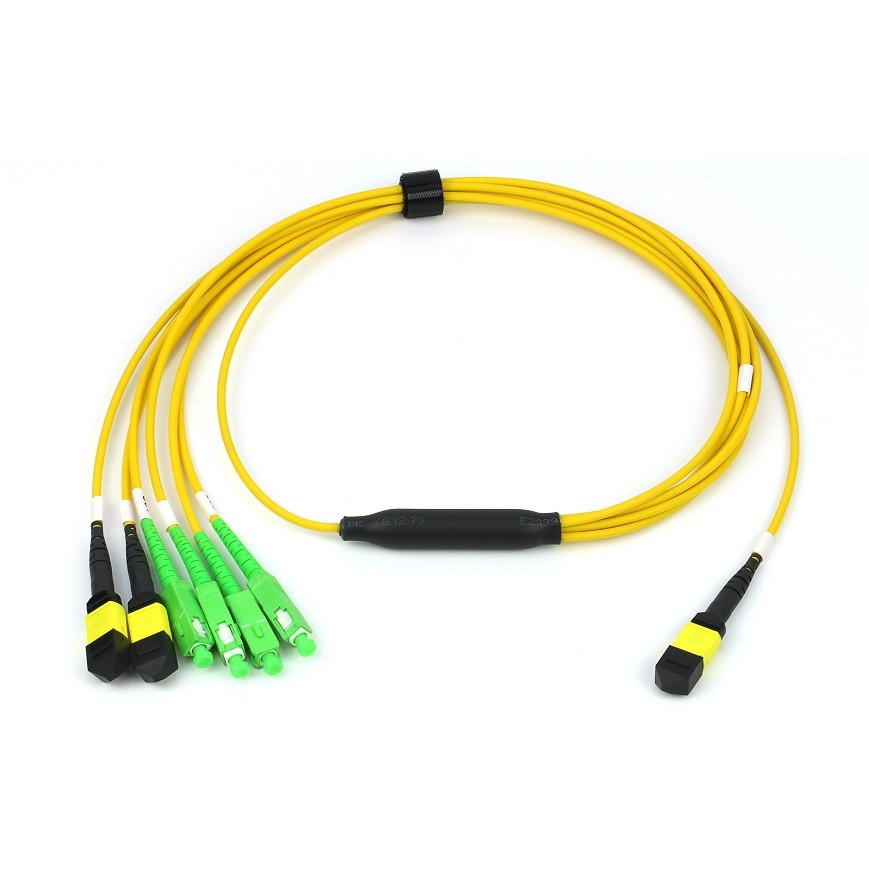 12 Cores MPO MTP Fiber Optic Fanout Splitter SM 9/125 G657A For Cabling ...