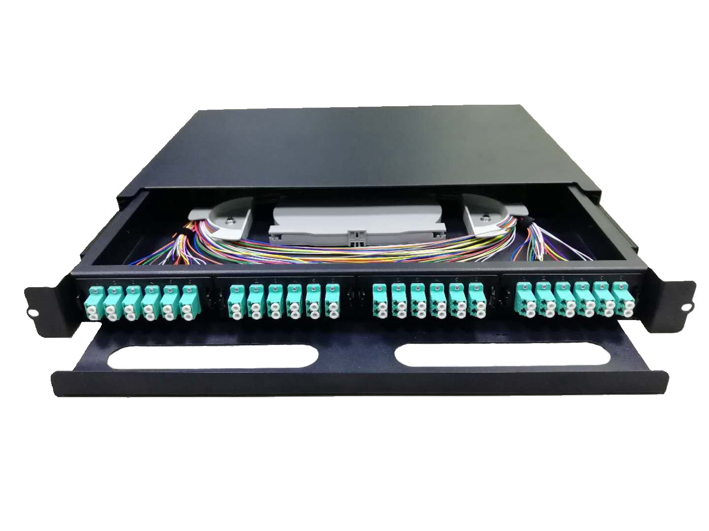 48F LC Multimode OM4 Pigtails Splicing 1U Fiber Optical Distribution Frame