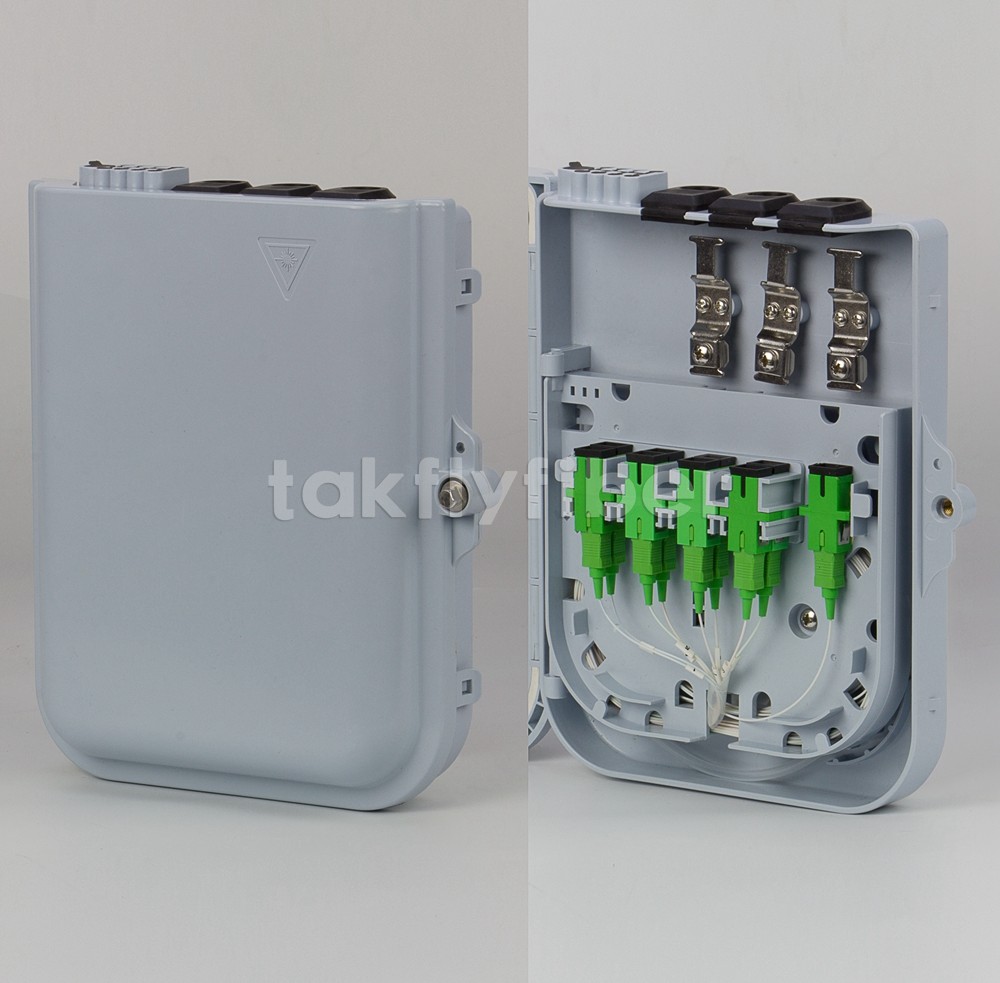 8 Ports LC SC Wall Mount Fiber Optic Termination Box For FTTH