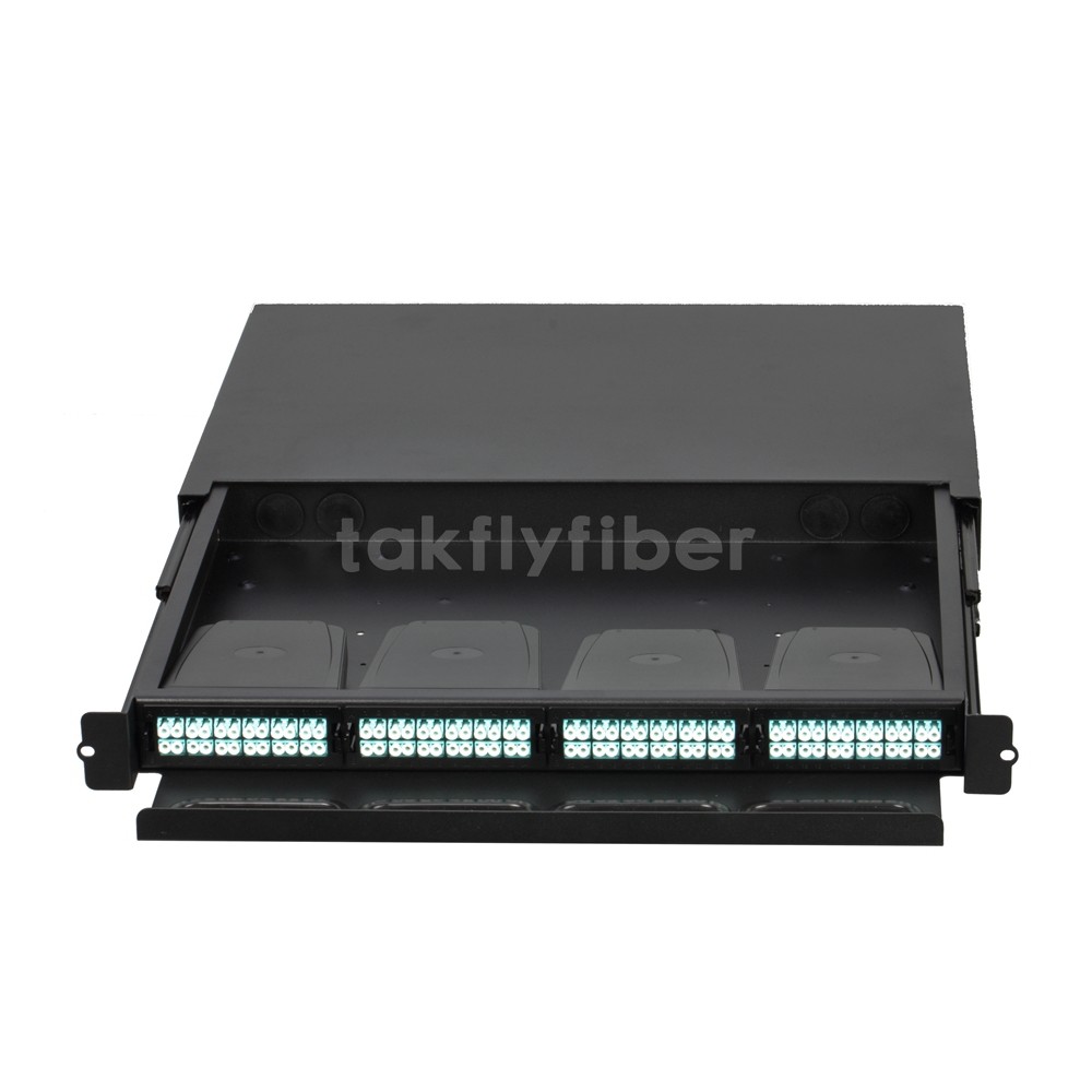 Sliding 96F MPO LC Patch Panel Module ODF OM3 OM4 MPO Cassette Box