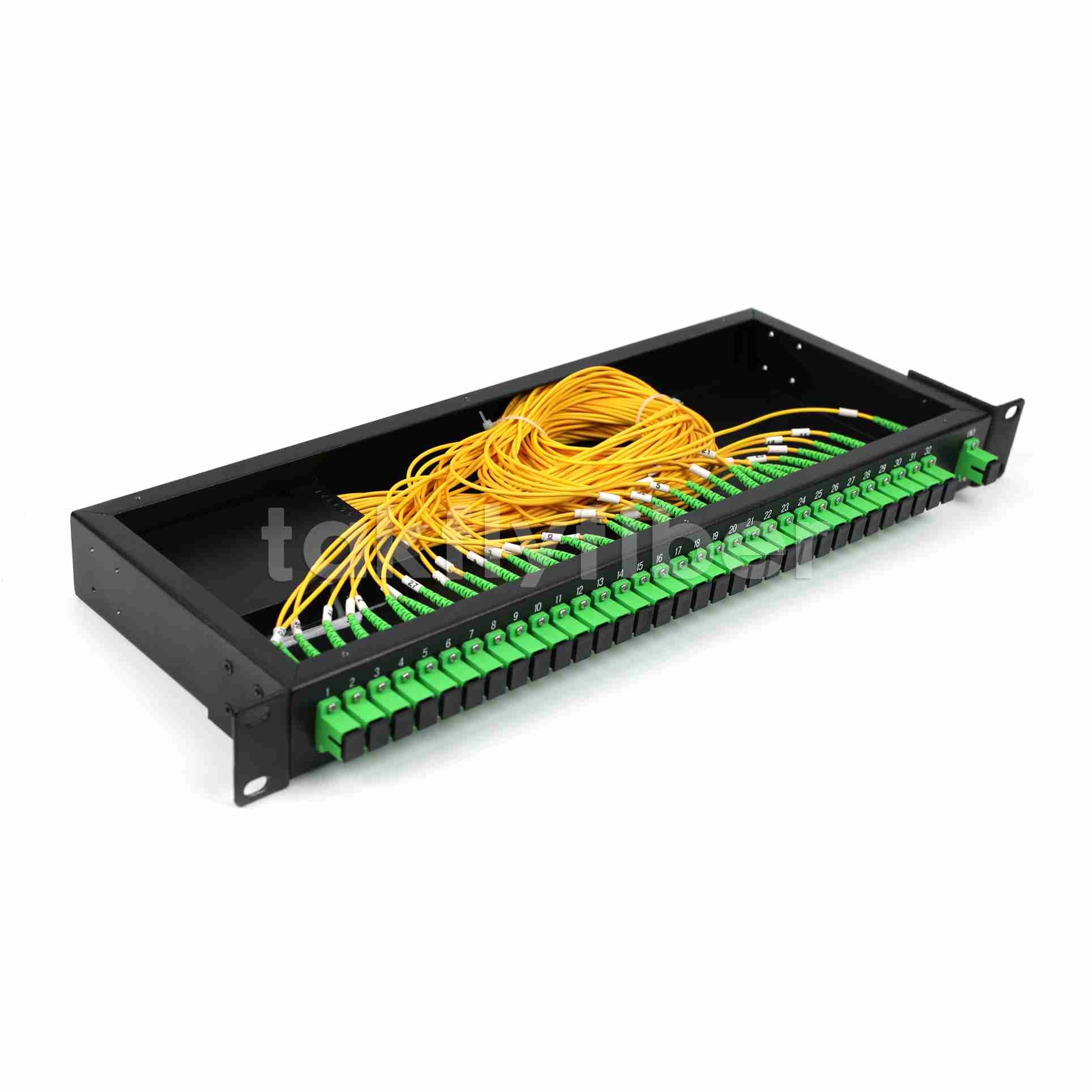 GPON 1x32 Rack Mount PLC Splitter Single Mode G657A SC Connector Pre ...