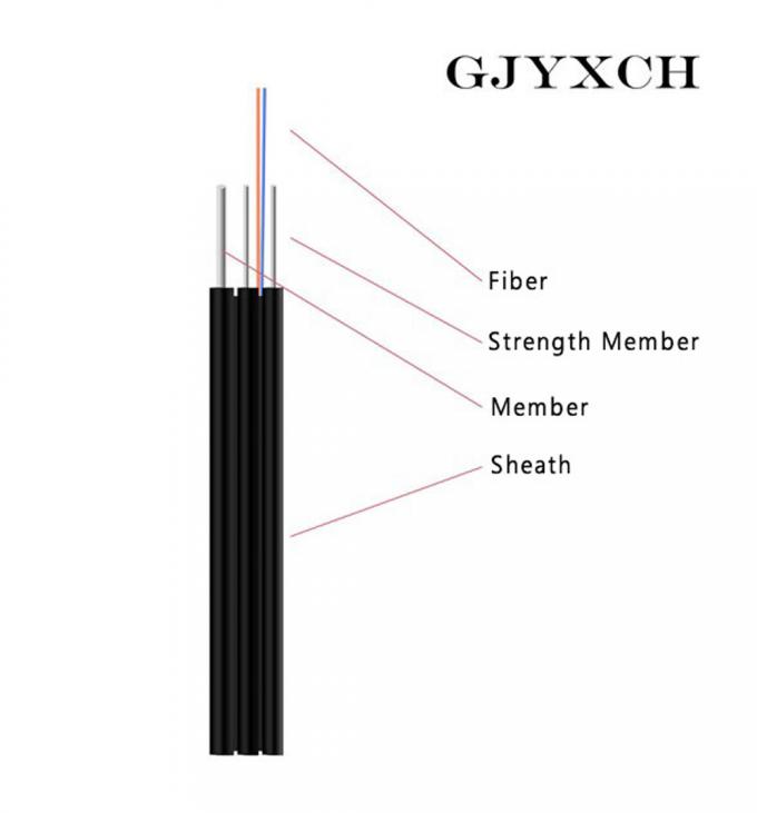 ANATEL Approved 1C 2C 4C G657A Flat FTTH Drop Cable GJYXCH Steel Wire ...