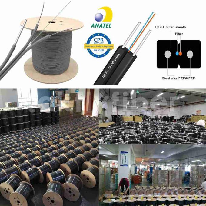 Outdoor Fiber Optic Drop Cable SM G657A Anatel CPR ECA Certified For FTTH
